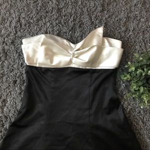 Dresses | Miss Bisou Formal Dress 9 Strapless Black Cream | Poshmark